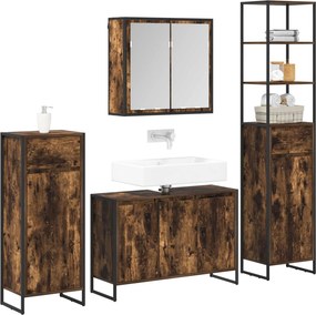 Sada koupelnového nábytku 4 ks Kouřový dub Kompozitní dřevo 3403048