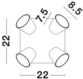 Designové bodové svítidlo Gropius 22 bílé