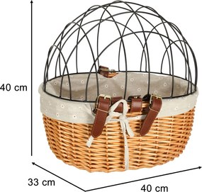 Creative Corner Ratanový košík na kolo s kovovým rámem