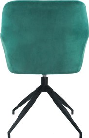 Otočná židle, zelená Velvet látka/černá, VELEZA NEW