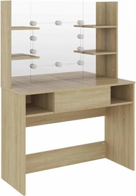 Kosmetický stolek s LED světly 100 x 40 x 135 cm MDF dub 331545
