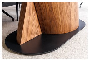 Massive home | Jídelní stůl ELEMENTS 180-260 cm, ořechový rám/šedý mramor