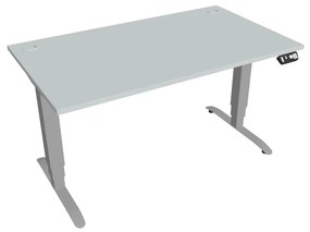 Elektr. nastavitelný stůl 140x80 s pamětí - HOBIS MOTION MS 3M 1400 Dekor stolové desky: šedá, Barva kovové podnože: stříbrná