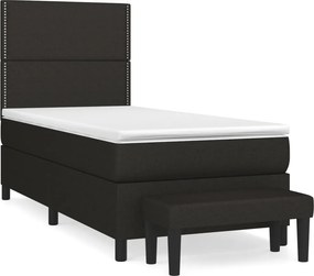 Box spring postel s matrací černá 100 x 200 cm textil 3136495