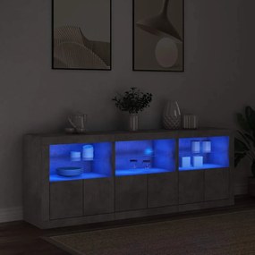 Příborník s LED osvětlením betonově šedý 181,5 x 37 x 67 cm 3209005