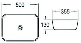 Mexen LUNA umyvadlo, 50x35 CM, bílá, 21635000