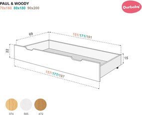 Ourbaby® Guardy White postel bez úložného prostoru 180x80 cm bílá