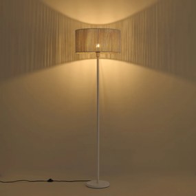 Stojací lampa béžová s papírovým lanovým stínidlem 50/50/25 - Simplo