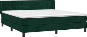 Box spring postel s matrací tmavě zelená 180x200 cm samet 3130976