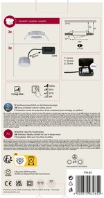 Paulmann 93485 LED Coin Nova round, set kulatých bodovek v bílé úpravě, 3x6,5W LED 2700K tříkrokové stmívání, prům.8,4cm