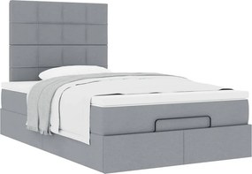 Osmanský rám postele s matrací světle šedá 120x200cm textil 3313147