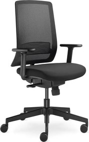 Kancelářská židle LYRA Air s područkami – synchronní mechanika, síť, černá LD Seating