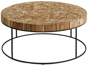 OnaDnes -20% Teakový konferenční stolek Kave Home Solo 80 cm