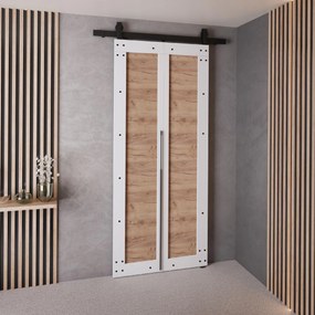Skládací posuvné dveře QUDIO M2 bílý + dub Craft zlatý 70