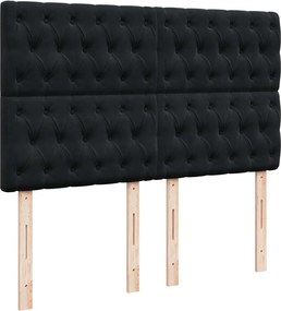 Box spring postel s matrací černá 160x200 cm samet 3292390