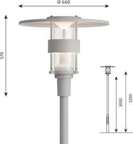 Zahradní lampa Albertslund 4000K ovládání osvětlení Dali světle šedá