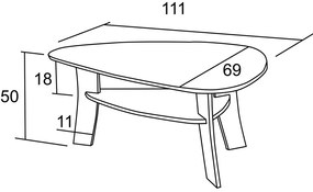 Konferenční stůl Jaroslav - slza 69×111 wenge