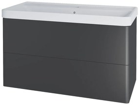 Mereo Mereo, Siena, koupelnová skříňka s keramickym umyvadlem 101 cm, bílá, antracit, černá, CN4321