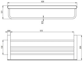 Deante Round příslušenství, nástěnná polička žebříková, zlatá matná, DEA-ADR_R531