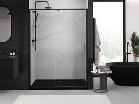 Mexen Exo sprchové dveře otočné 145 cm, transparentní, černé - 819-145-000-70-00