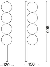 Ideal Lux - LED Stropní svítidlo BINOMIO 4xG9/3W/230V černá