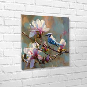 Tištěný obraz na plátně 32x32 cm Bluejay &amp; Blossom – Styler