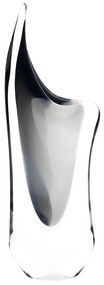 Skleněná váza hutní 04, opálově bílá a kouřově černá, 24 cm | České hutní sklo od Artcristal Bohemia