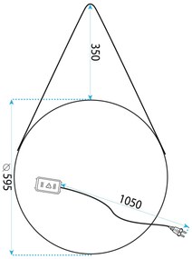 Tutumi Zrcadlo ⌀60 cm s regulovatelným LED osvětlením