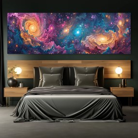 Obraz na plátně - Galaktické vlnění Astremis FeelHappy.cz Velikost obrazu: 240 x 80 cm