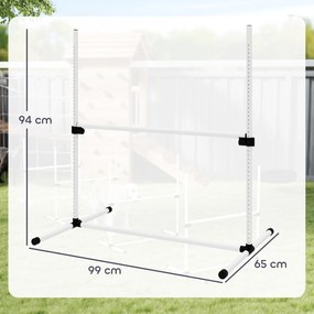 PawHut agility překážková sada pro výcvik psů 4 překážky slalomové tyče plastové bílé 99x65x94cm pro aktivní výcvik psů | Aosom.de