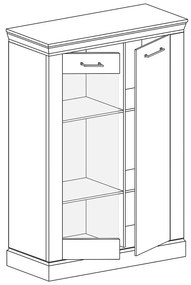Antica K | vitrína A12 | 97 cm | kraft zlatý