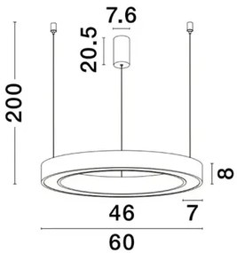 LED lustr Morbido 60 zlaté s dálkovým ovládáním