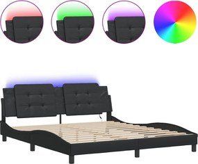Rám postele s LED bez matrace Zadar černý 180 x 200 cm 3214124