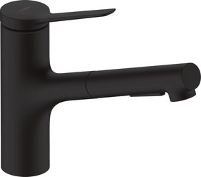 Hansgrohe Zesis M33, páková kuchyňská baterie 150, vytahovací sprška, 2jet, černá matná, HAN-74820670