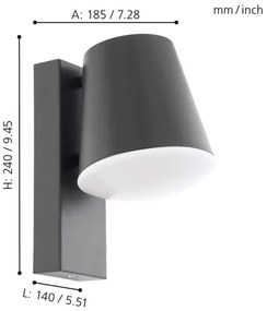 Eglo 97482 - LED Stmívatelné venkovní svítidlo CALDIERO-C 1xE27/9W/230V IP44