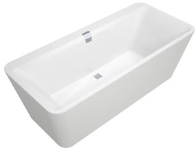 Villeroy & Boch Villeroy Boch Square EDGE 12 Duo: Vana do prostoru 1800x800mm Quaryl® včetně odpadu a přepadu, bílá Alpin UBQ180SQE7PDV-01