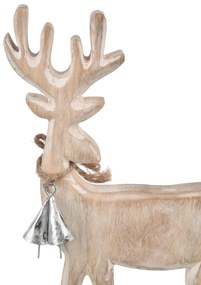 4Home Dekorace z mangového dřeva Nordic Reindeer, 33 cm