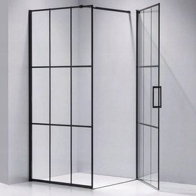 BPS-koupelny Čtvercový sprchový kout HYD-SK13B 90x90 černá/transparent - bez vaničky