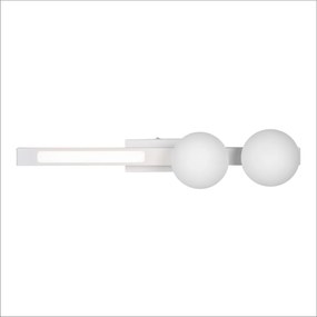 Nástěnné svítidlo Magnet2, 2x bílé skleněné stínítko + 1x LED 13W, w
