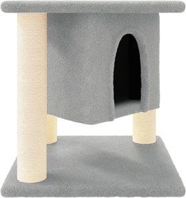 Škrabadlo pro kočky se sisalovými sloupky světle šedé 37 cm 171655