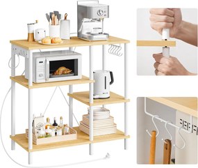 Kuchyňský regál Vasagle Vitas 80 cm se zásuvkami hnědý/bílý