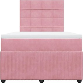 Box spring postel s matrací růžová 120 x 200 cm samet 3294615