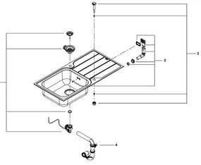 GROHE 31563SD1 - Dřez K500 1000 × 500 mm nerez