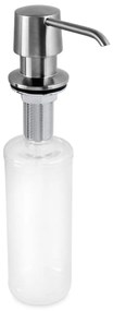 Integrovaný dávkovač mýdla/saponátu, 300 ml, nerez/plast, mat