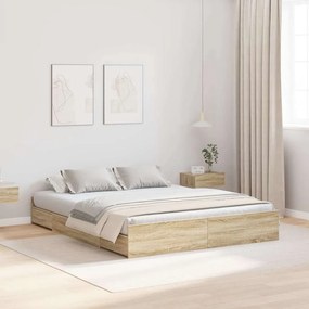 Rám postele s úložným prostorem s čelo Sonoma dub 135 x 190 cm 3335319