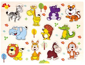 Bino Dřevěné puzzle safari 11 dílků