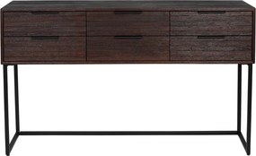 Tmavě hnědý konzolový stolek z teakového dřeva 35x135 cm Webster – White Label