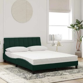 Postel s matrací Hanko tmavě zelená 140 x 190 cm samet 3208595