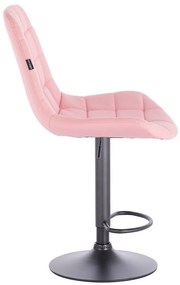 Barová židle PARIS - růžová na černé podstavě