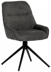 Jídelní konferenční židle tmavě šedá černé kovové nohy otočný mechanismus HC-535 GREY2